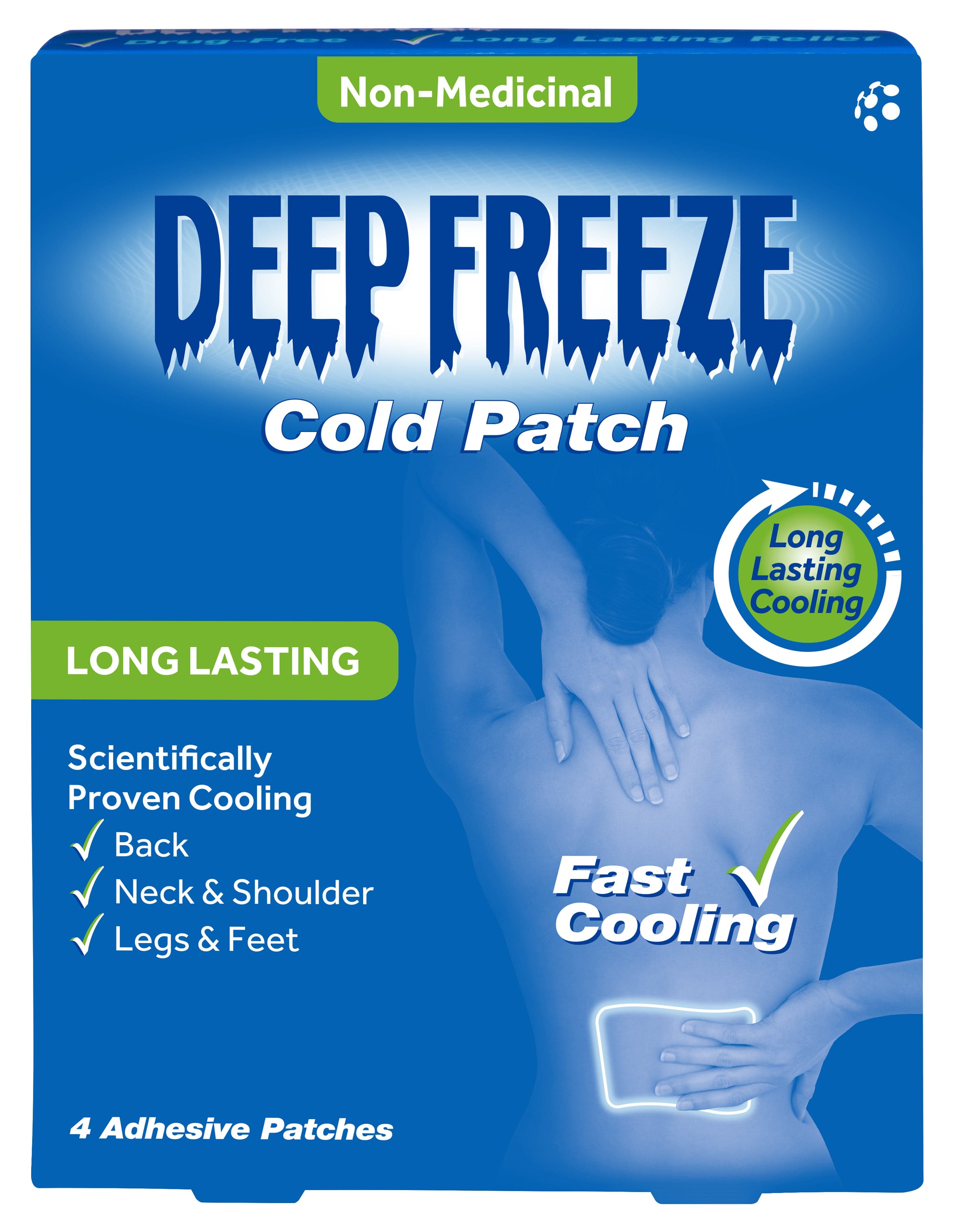 Deep Freeze Pain Relief Cold Patch 4 Pack | Long-Lasting Cooling Relief ...